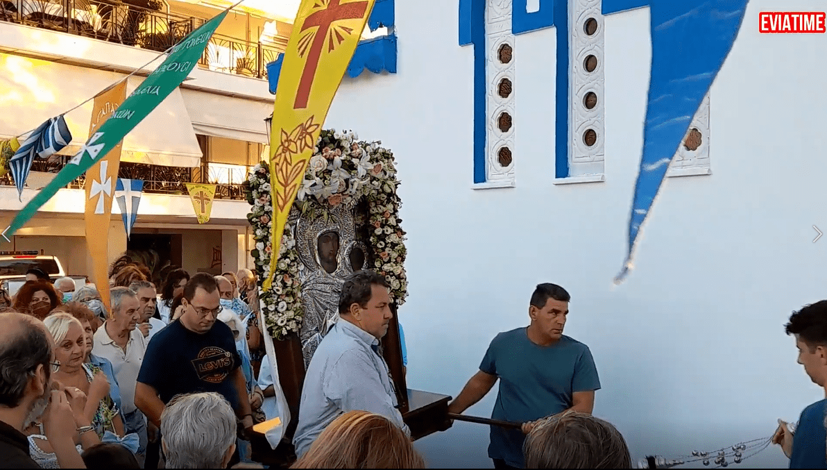 Λιτάνευση εικόνας Παναγίας Λαγκαδιώτισσας στη Χαλκίδα - EVIATIME